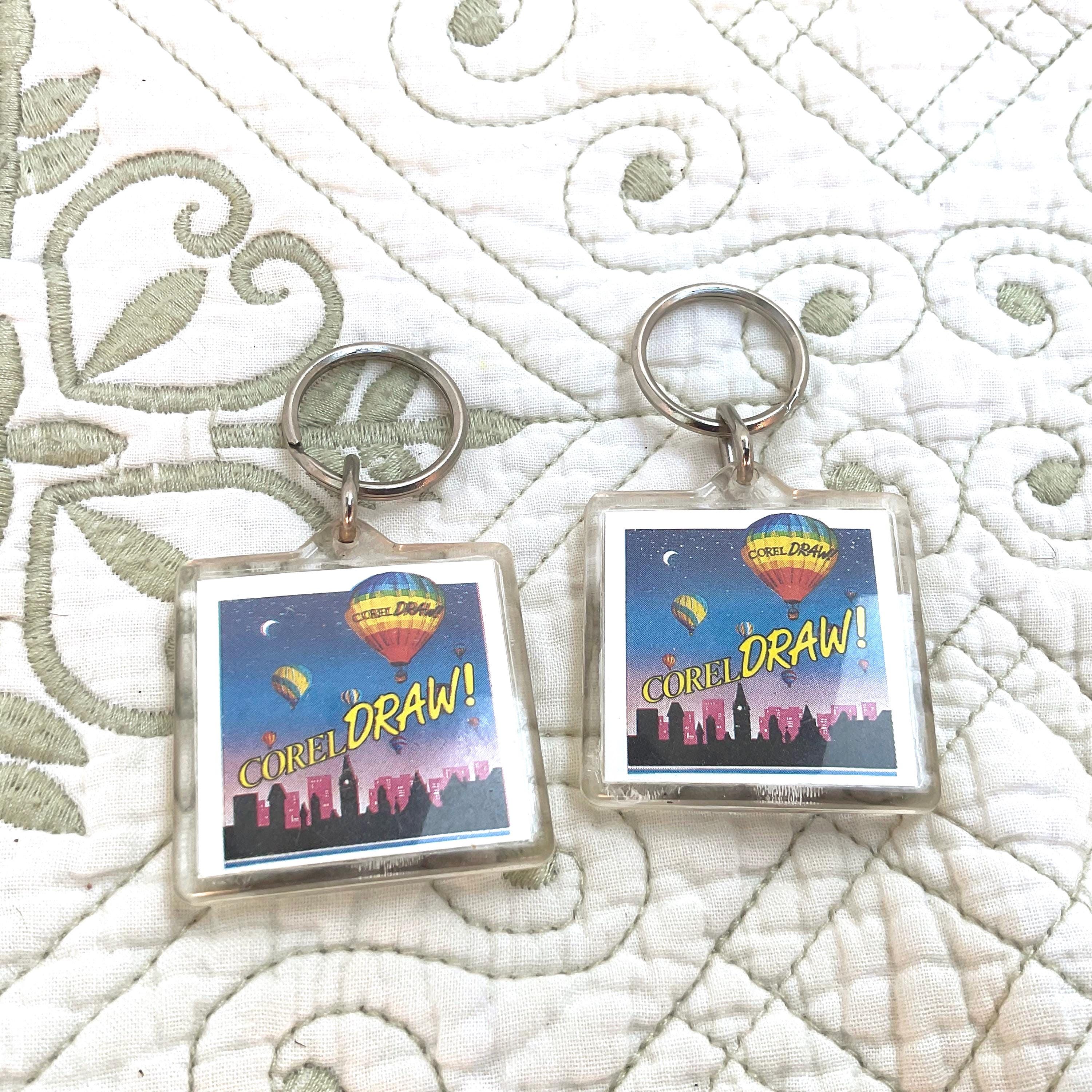 Y2K Key Chain 2 Corel Draw Vintage Pc Computer Software Collectible 90s ...