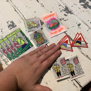 90s Neon Patches, Bright Teen Fashion Woven Label Appliqués for ...