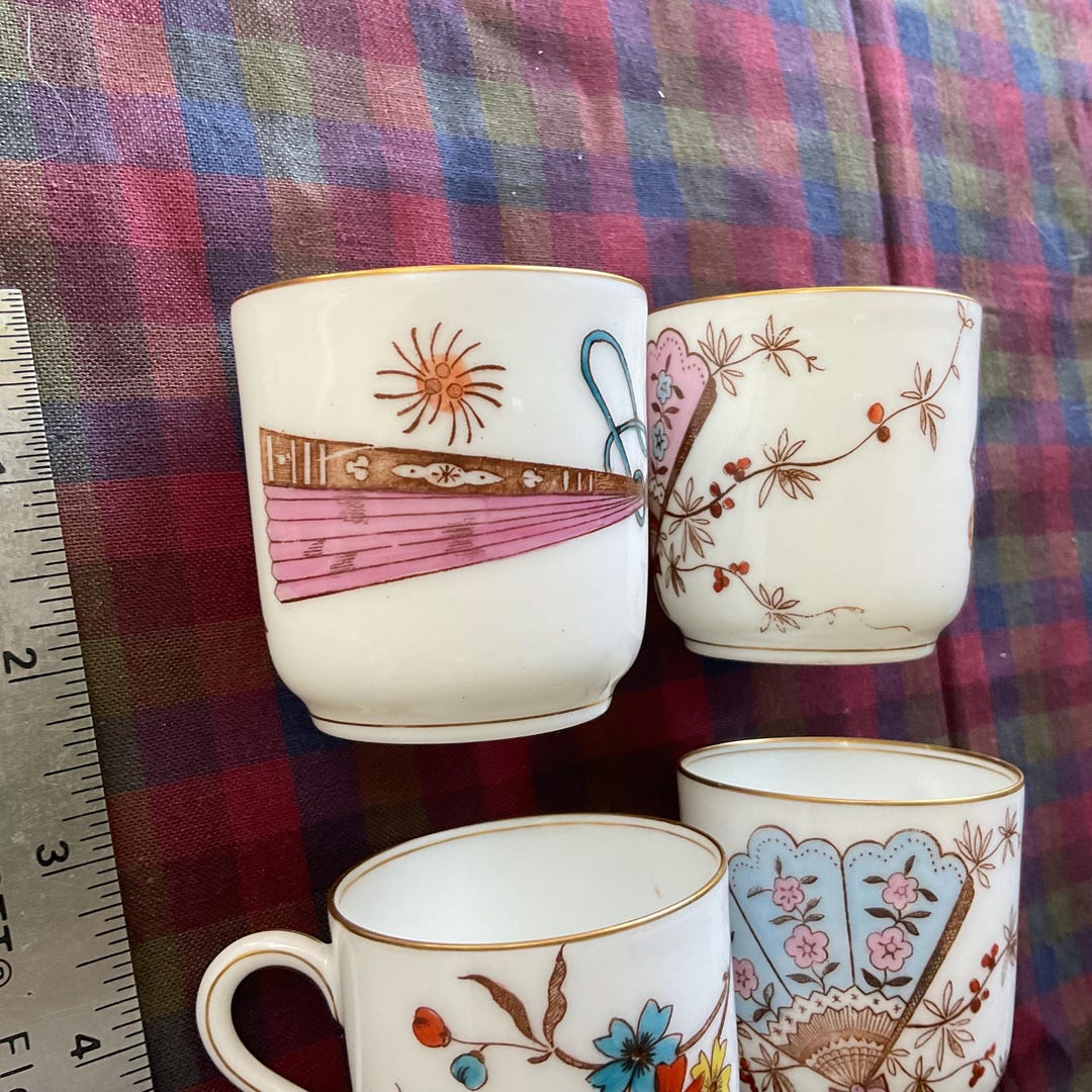 D & Co. Demitasse Tea Cups France Delineries Bernardaud Limoges 1800s ...