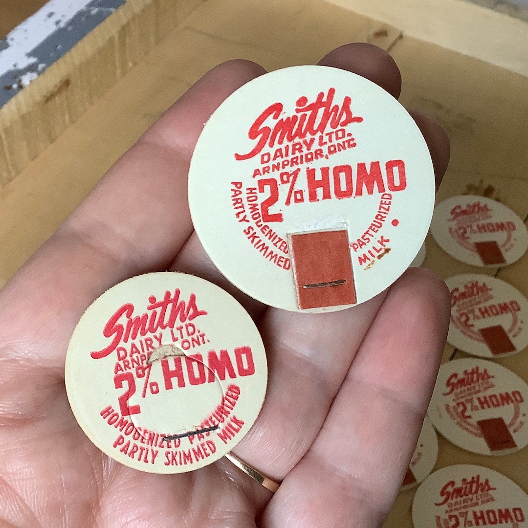 Vintage Milk Caps, Cardboard Milk Bottle Tops, Smiths Dairy Ltd ...