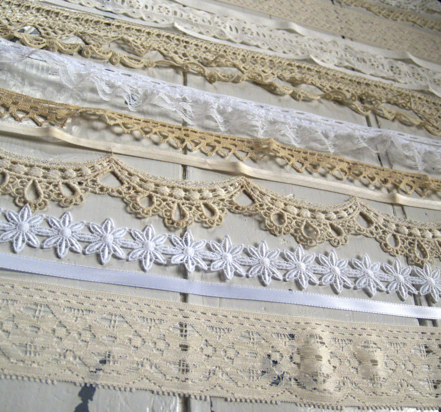 Vintage White Lace Sampler Mixed Pack of 12 Pieces of Vintage - Etsy