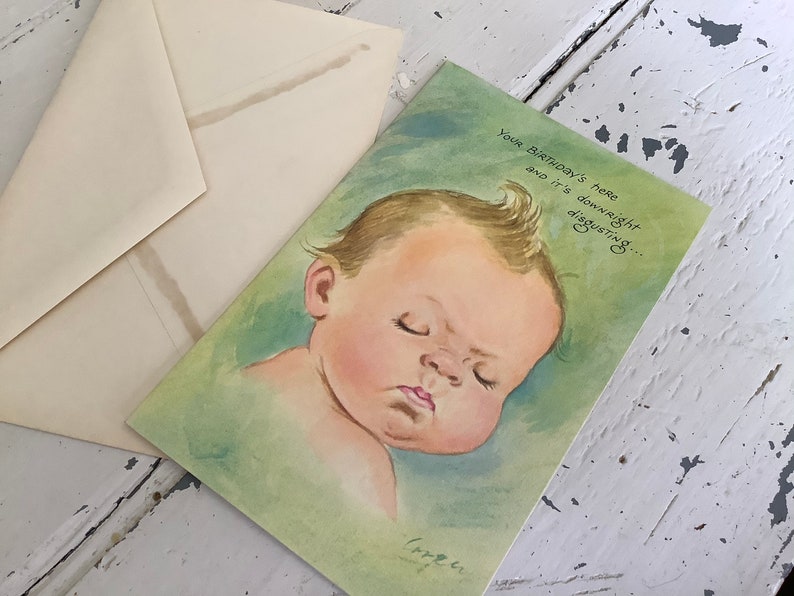 Vintage Cute Gibson Birthday Greeting Card Getting Old | Etsy