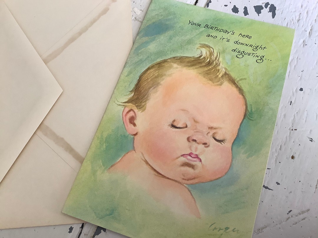 Vintage Cute Gibson Birthday Greeting Card, Getting Old Birthday ...