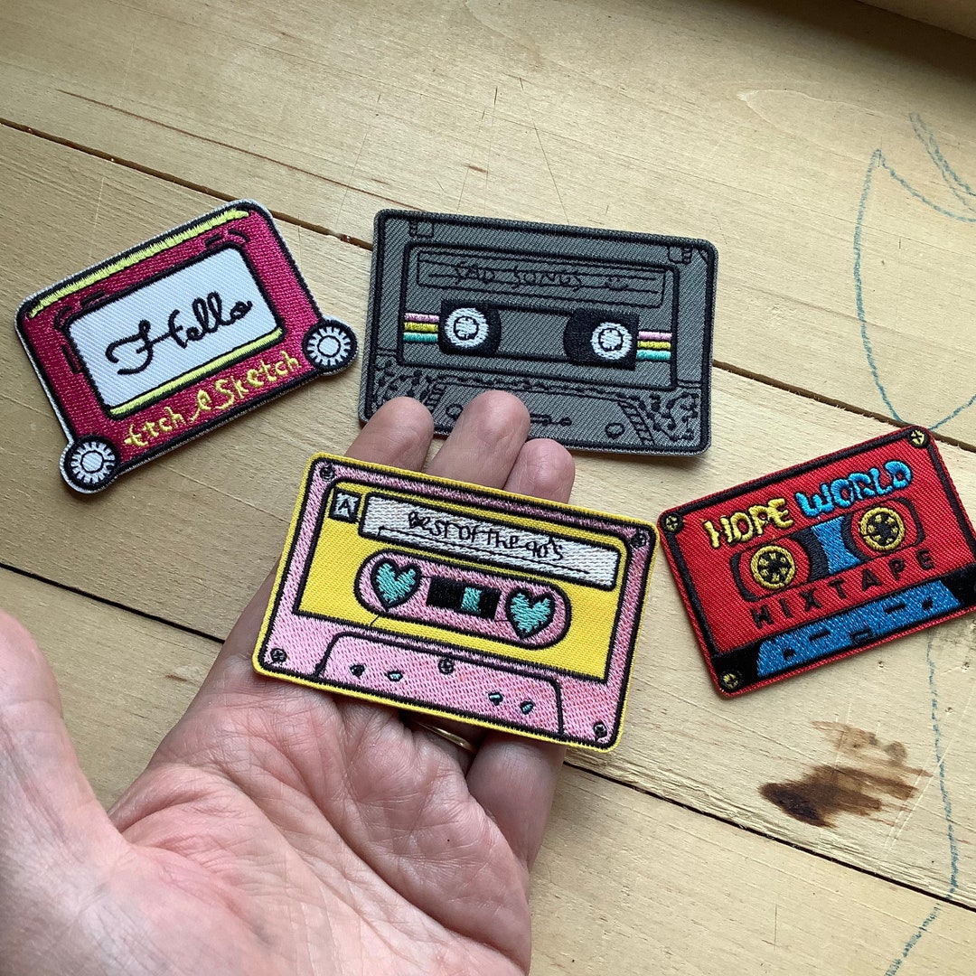 New Cute Retro 90s 80s Iron on Patch, Best of 90s Music Cassette, Etch ...