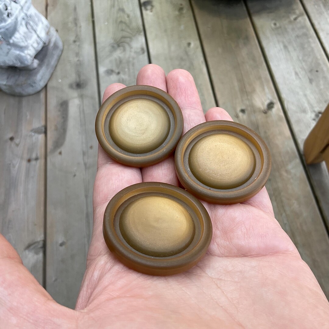 Big Mod Replacement Coat Buttons Set 3 Large Caramel Warm Beige Circle ...