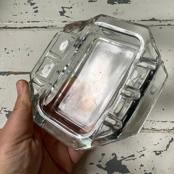 Classic 70s Ashtray Old Man Grandpa Smoking Clear Art Deco - Etsy