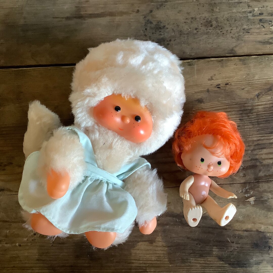 80s Toys, Strawberry Shortcake Doll, Monchichi Plush With Plastic Face ...