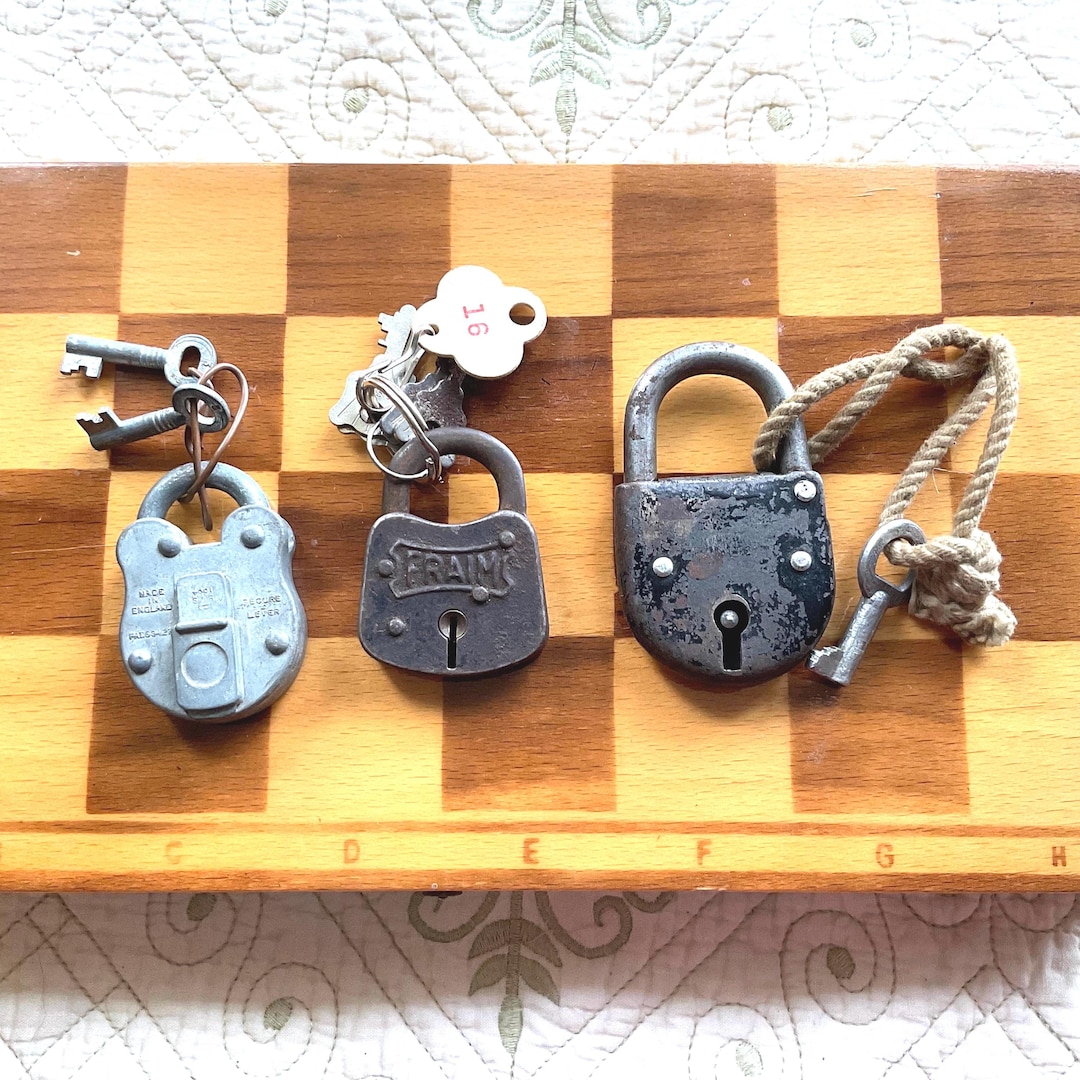 Vintage WORKING Padlocks With Keys Choose One Old Antique Skeleton Key ...