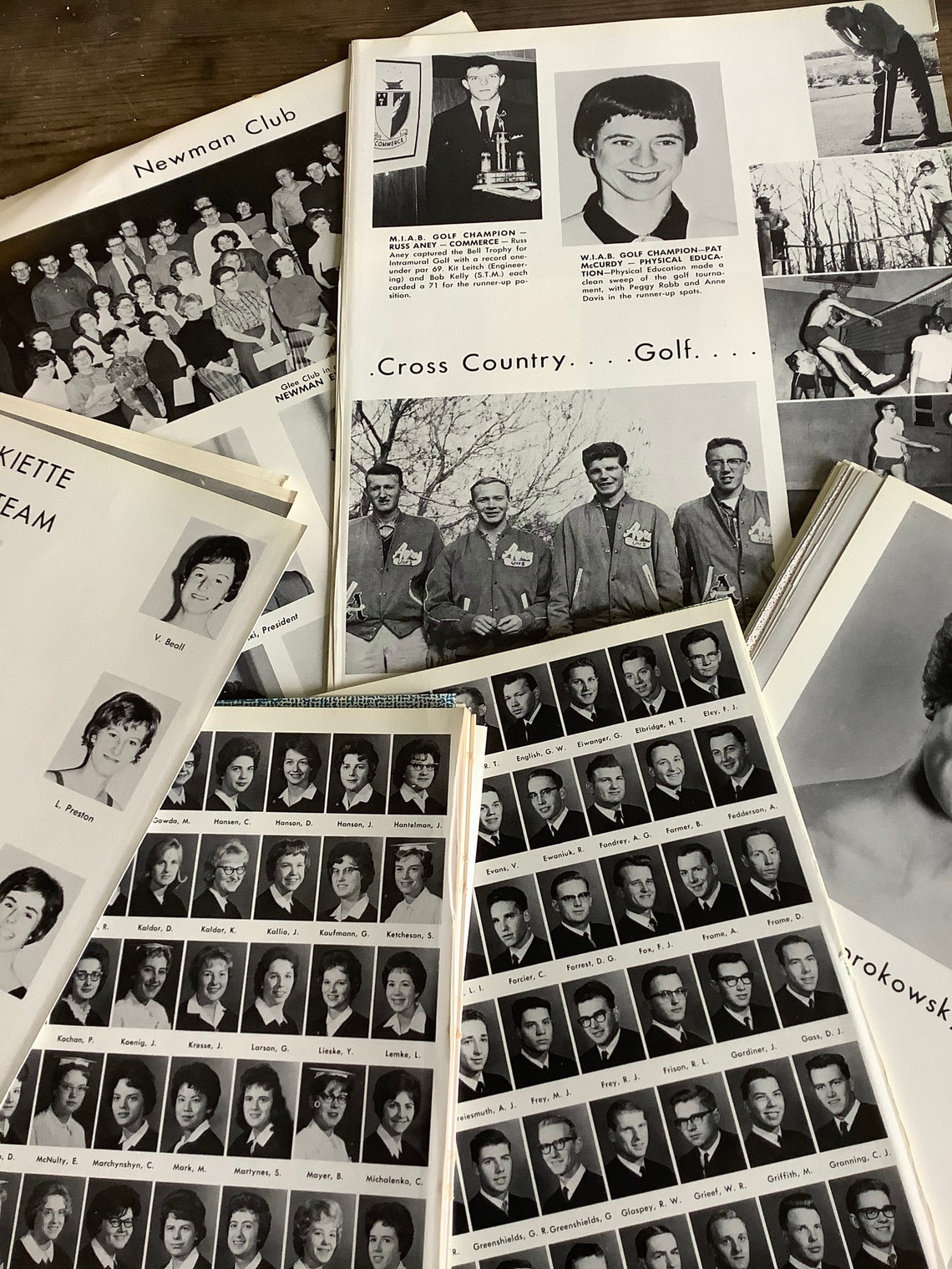 Year Book Photos 12 Pages of 60s Vintage University Black and - Etsy