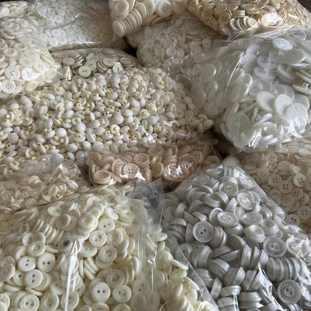 White Shirt Buttons, Sew Through, Choose Your Style Size, Vintage ...