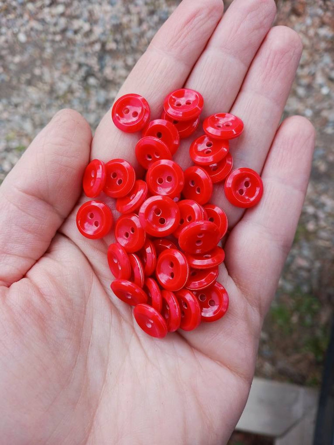 Small Red Buttons, 50 or 100 All the Same, Bulk Craft Supplies Vintage ...