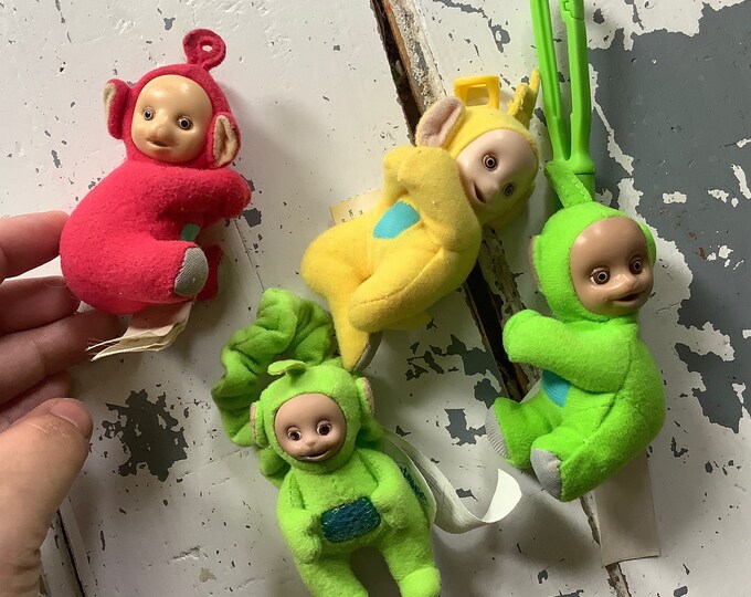 Teletubbies Bag Clip and Scrunchy Lot of 4 Plush Mcdonald’s Toys Dipsy ...