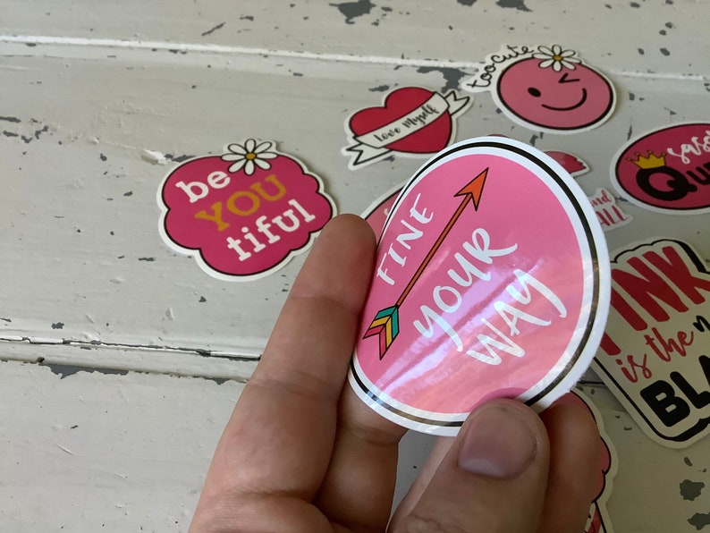 Vinyl Stickers Pack of 10 Cute Pvc Pink Stickers to Use on Your Laptop ...