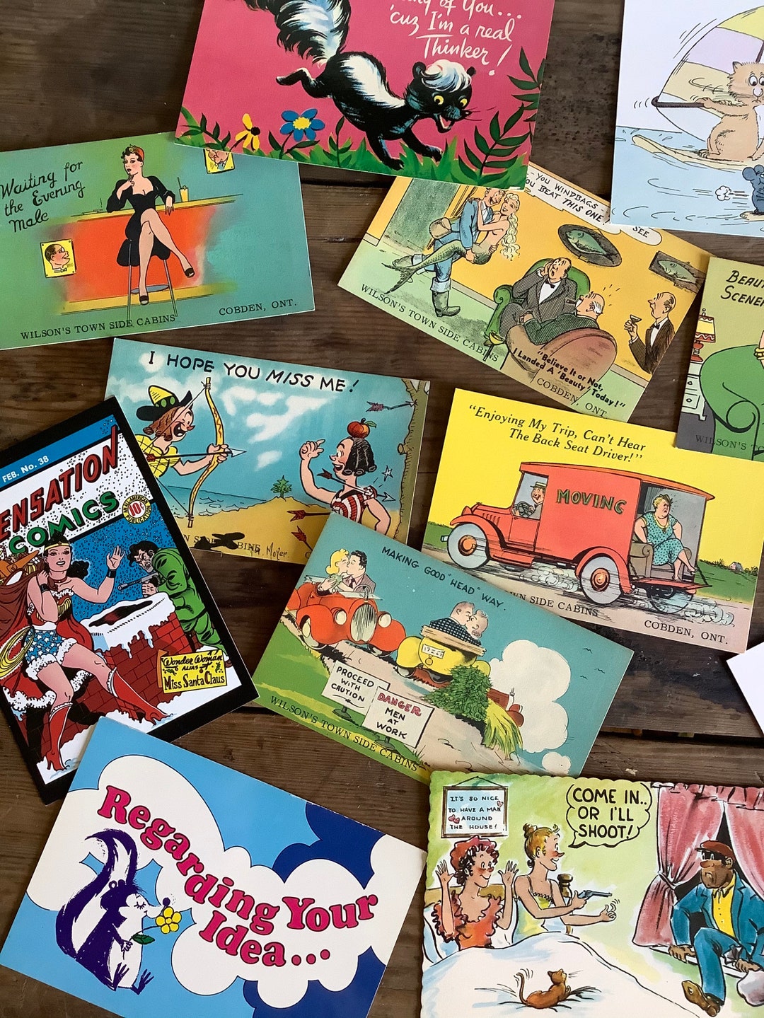 Cartoon Joke Postcards Lot 8 for Postcrossing Unused Mixed Cards Empty ...