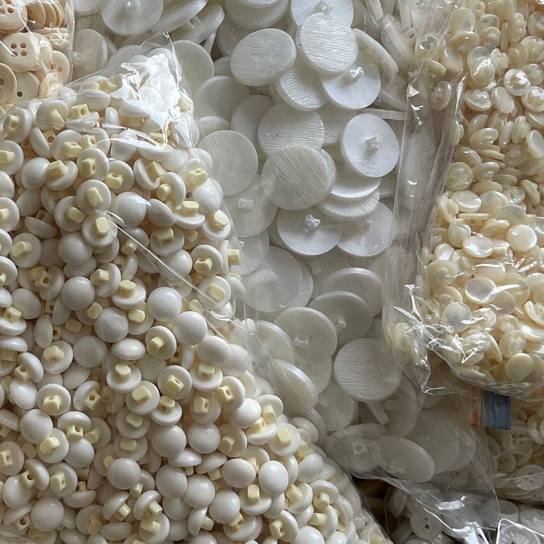 White Shirt Buttons, All SHANK, Choose Your Style Size, Vintage Fabric ...