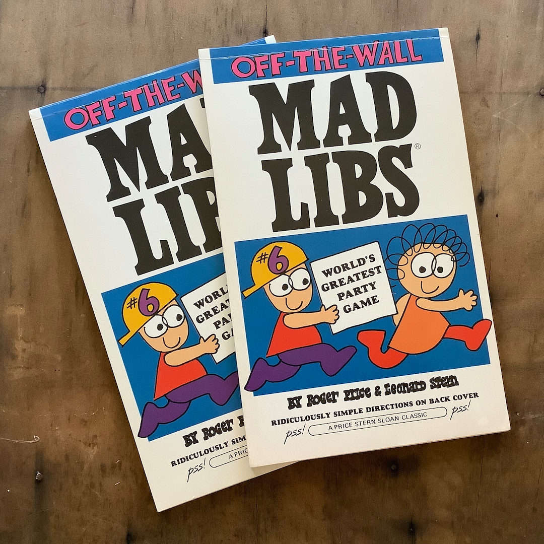 Vintage Mad Libs Booklets Party Games, off the Wall 6, Goofy 5, Sooper ...