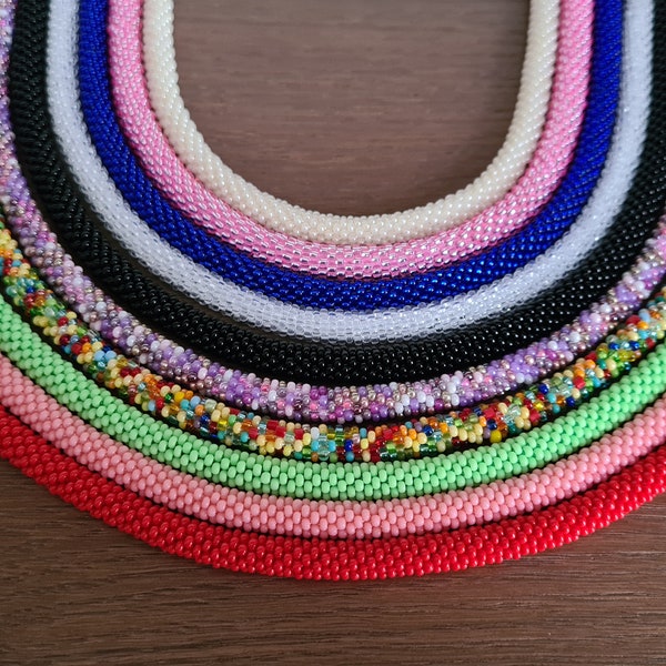 Beaded Rope Necklace - Etsy