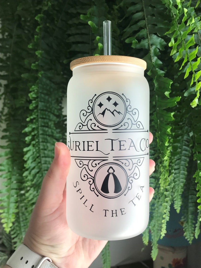 Suriel Tea Co 16oz Frosted Libbey Glass Acotar Cup Bookish - Etsy