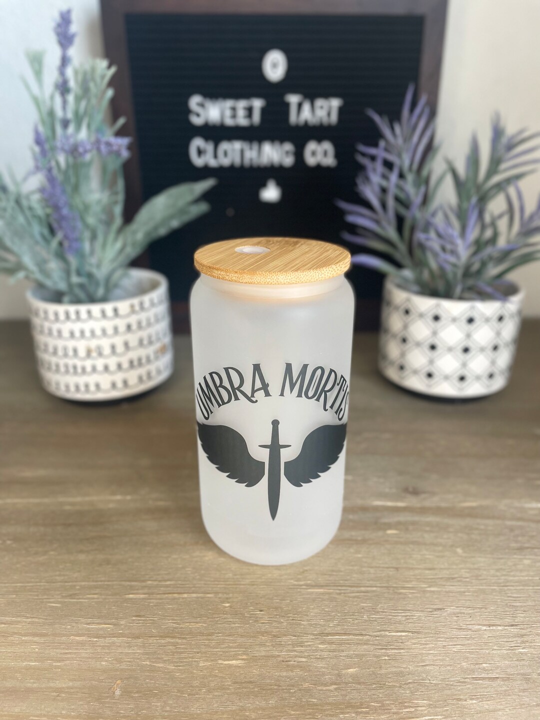 Umbra Mortis-16oz Frosted Libbey Glass-crescent City-sarah J Maas-gift ...