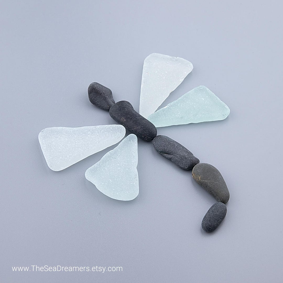 Dragonfly DIY Pebbles and Sea Glass Kit – Handmade Pebble Art Set – Kid ...