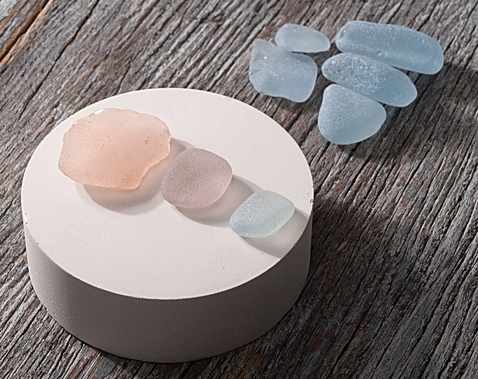 Rare Sky Blue, Lavender and Peach Blue Beach Glass 8pcs, Sea Glass ...