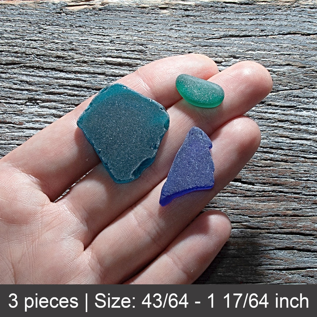 Extremely Rare Ultramarine and Teal Sea Glass 3pcs. Authentic Sea Glass ...