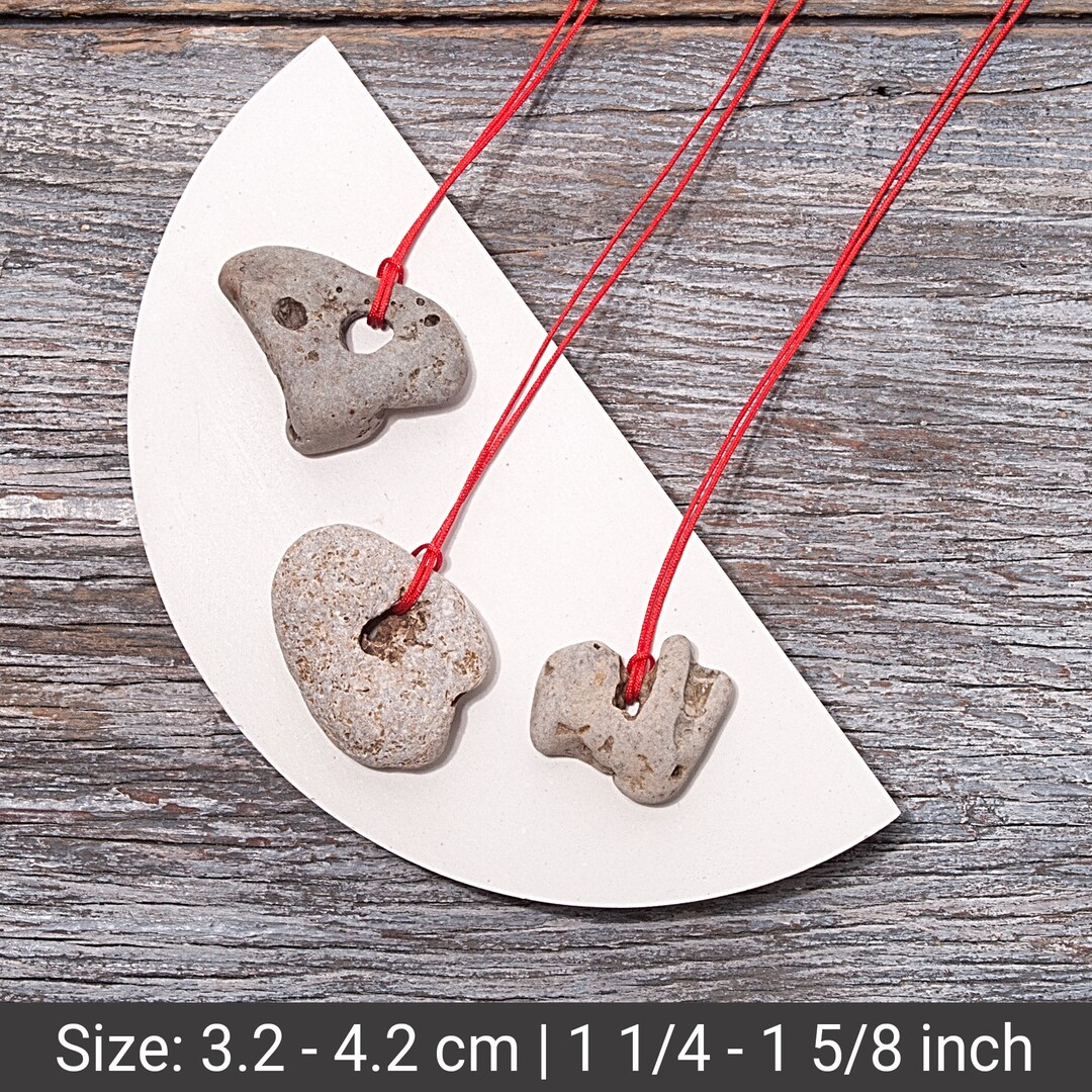 Good Luck Beach Stone Set 3pcs. Hag Holey Stone for Beach Jewelry ...