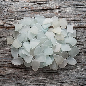 Authentic Frosted Sea Glass Lot 90pcs, Size From 2 to 3cm, White Blue ...