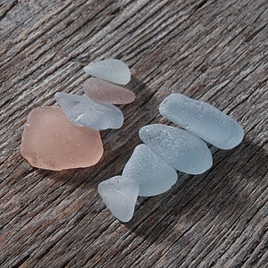 Rare Sky Blue, Lavender and Peach Blue Beach Glass 8pcs, Sea Glass ...