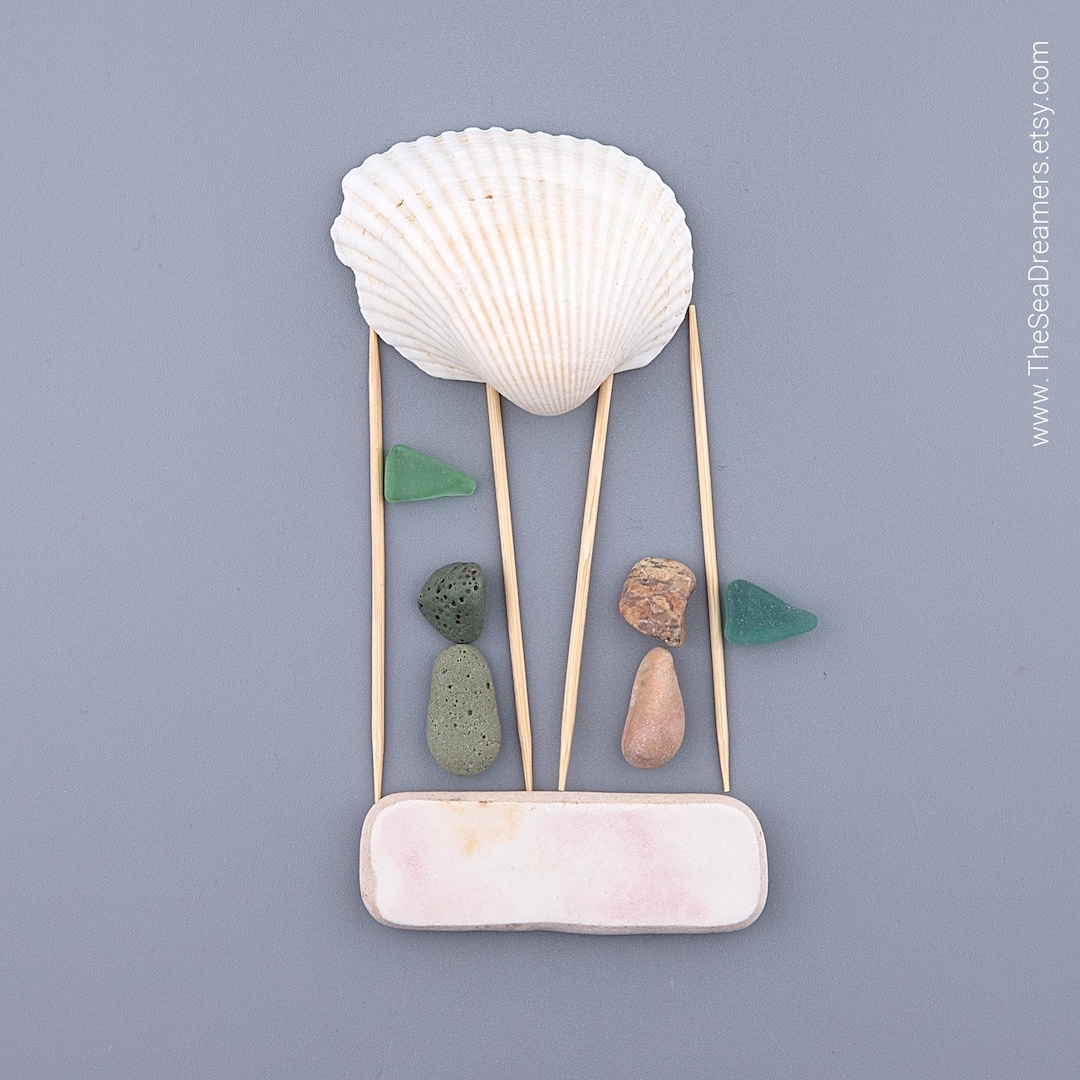 Hot Air Balloon Pebble Art DIY Kit. Handmade Nature-inspired Gift for ...