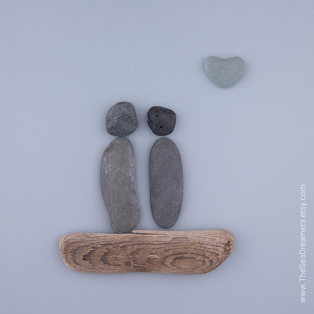 Couple Pebble Art and Crafts DIY Kit for Picture or Card Making. Stone ...