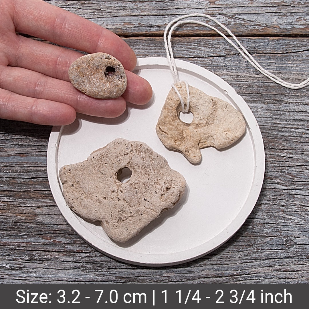 Hag Stones 3pcs. Good Luck Beach Stone. Holey Stone. Witchcraft Amulet ...