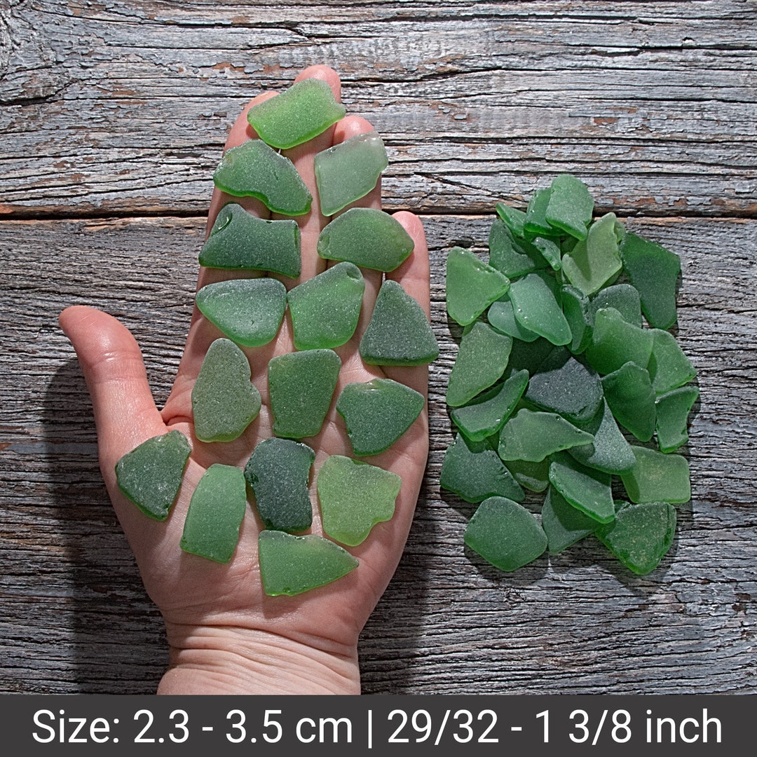 Green Beach Glass 45pcs Medium Beach Glass Pastel Green Sea Etsy