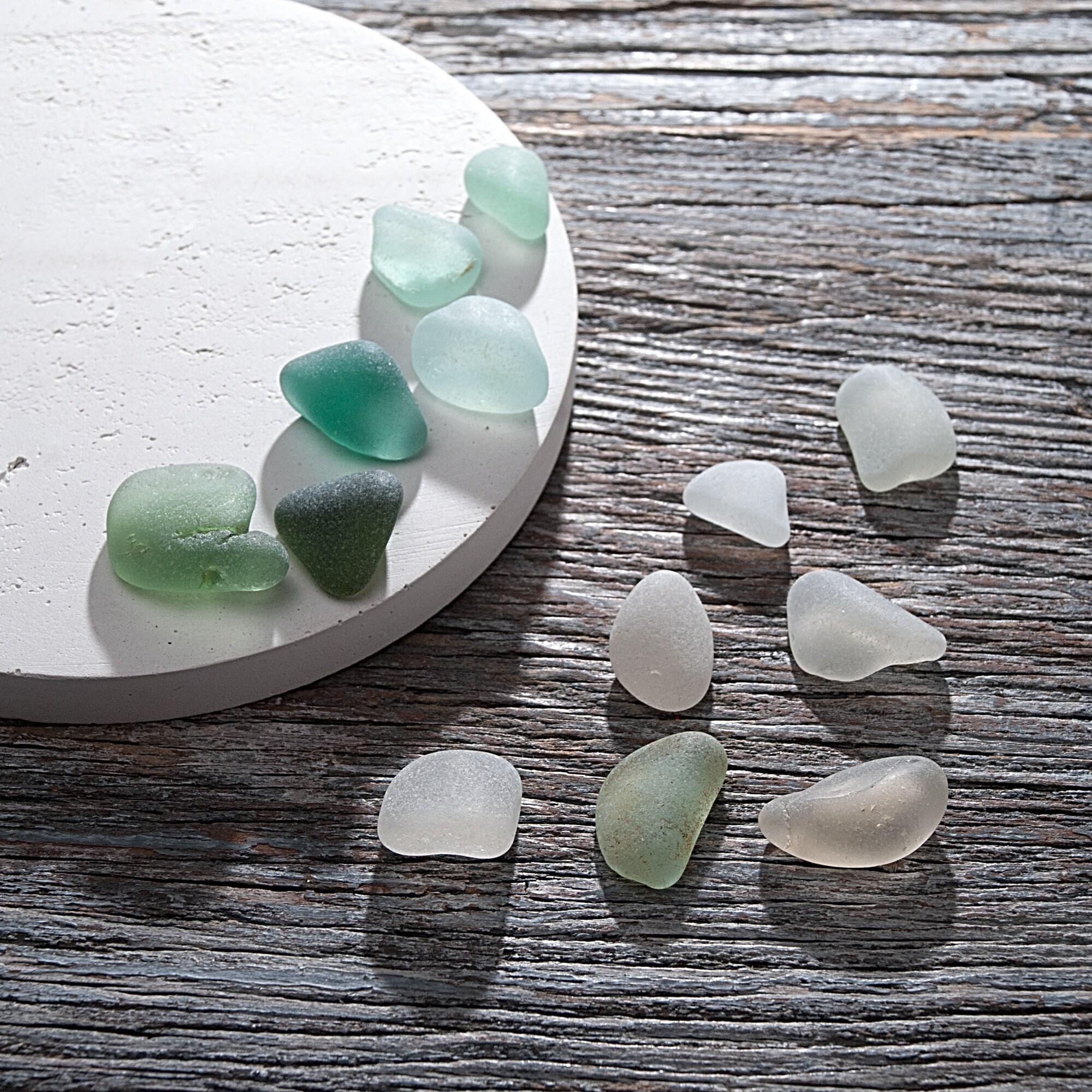 Frosted Beach Glass Finds 13pcs, Bottle Bottom Fragments, Real Sea ...