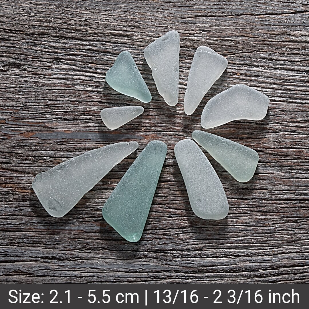 Large to Small Triangle Sea Glass Set 9pcs, Pendant Sized Beach Glass ...