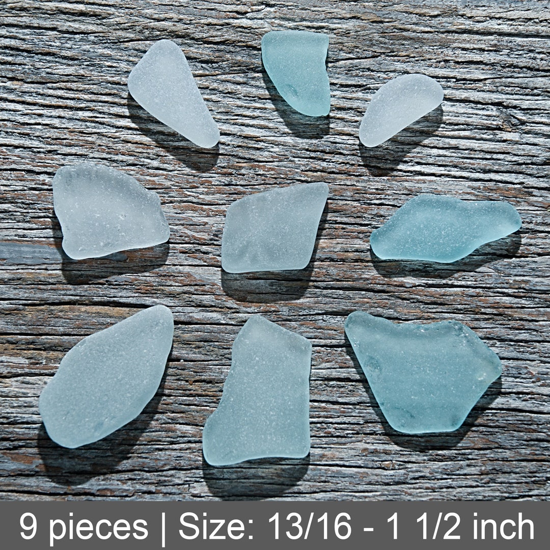 Rare Ice Blue and Aquamarine Sea Glass 9pcs, Ice Blue Sea Glass, Sea ...