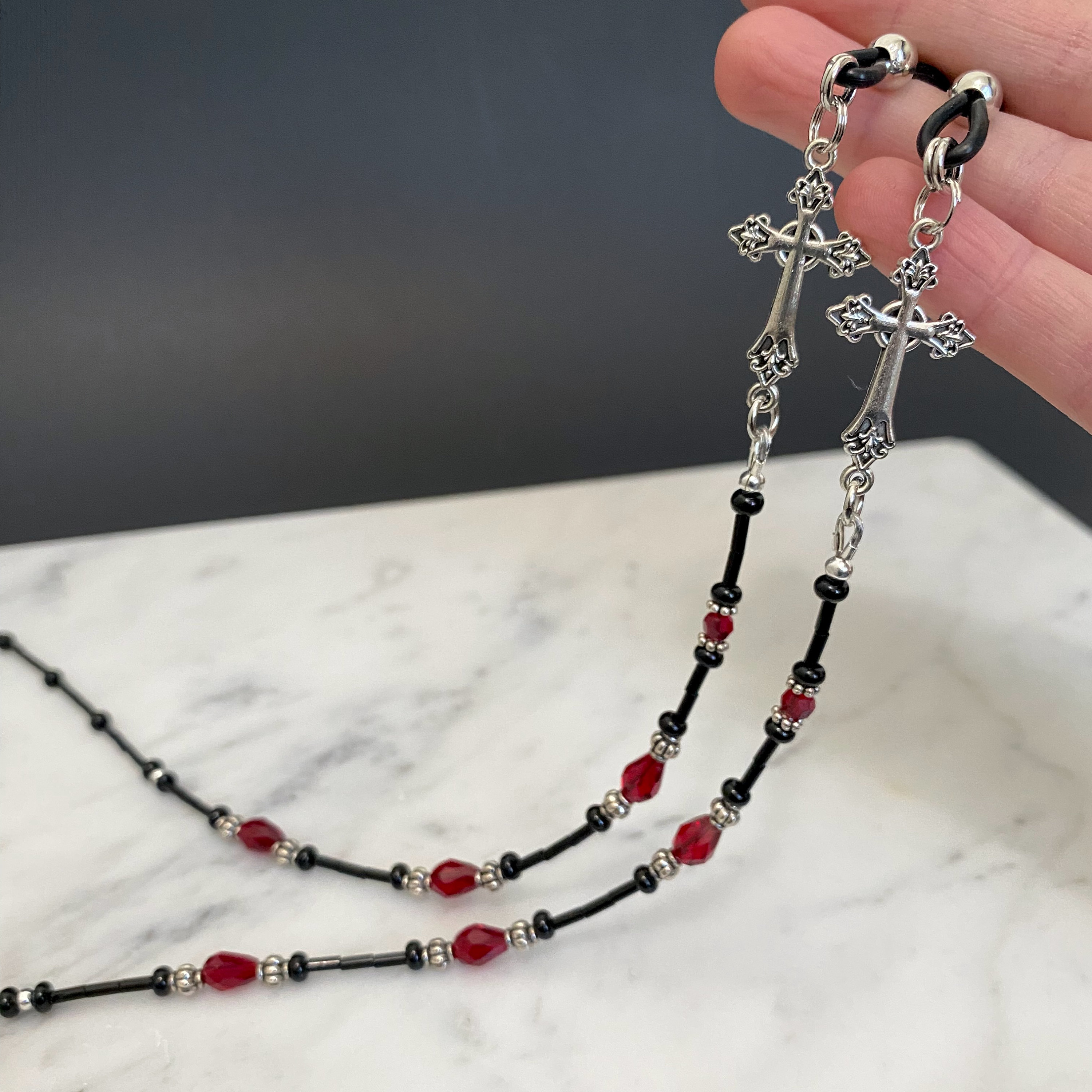 Gothic Blood Drop Eyeglass Chain, Vampire Eyeglass Chain, Gothic ...