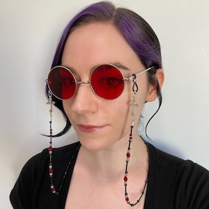 Gothic Blood Drop Eyeglass Chain, Vampire Eyeglass Chain, Gothic ...
