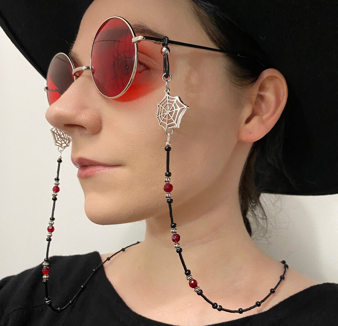 Gothic Spiderweb Eyeglass Chain, Witch Eyeglass Chain, Gothic Lanyard ...