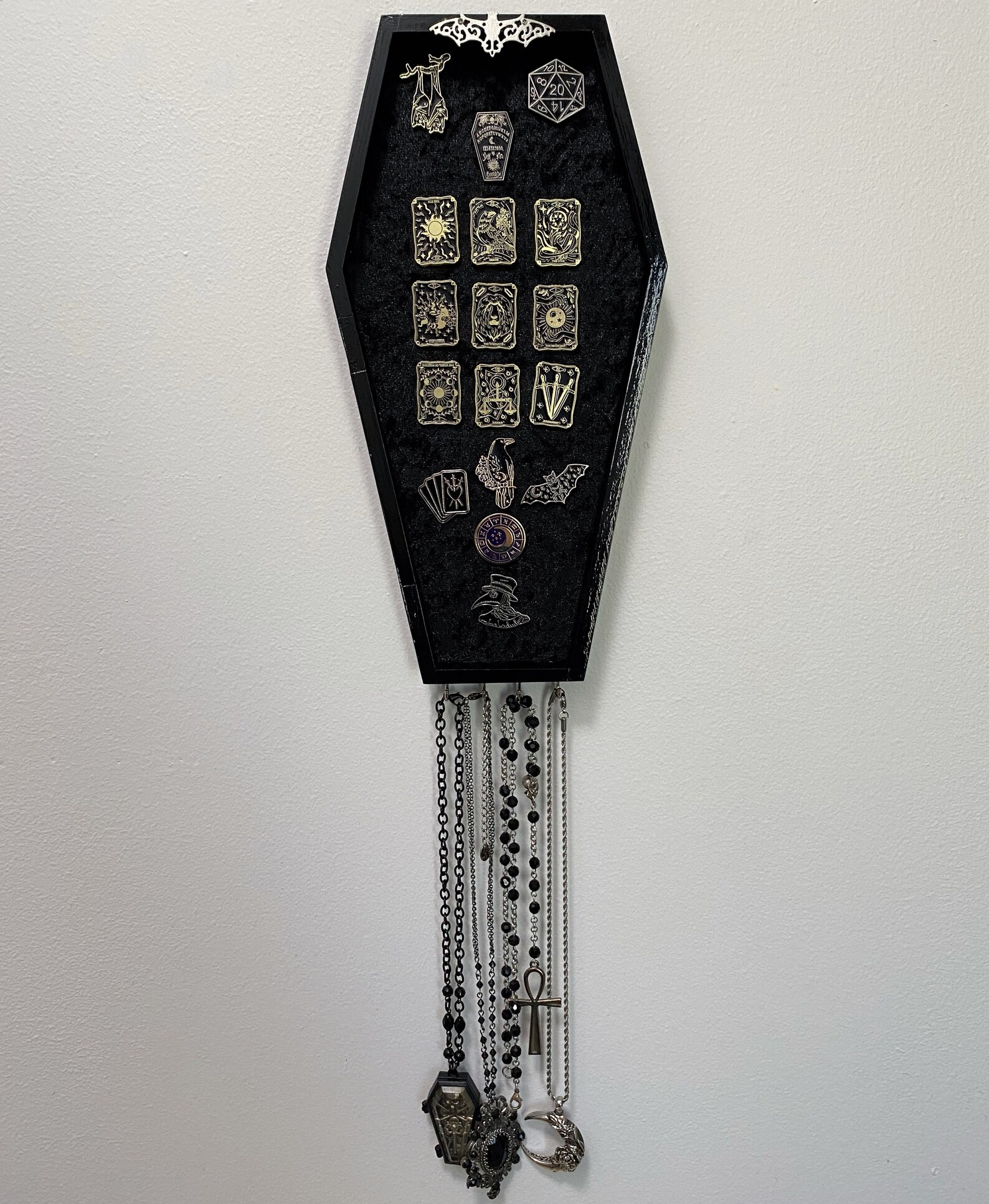 Coffin Pin Board, Black Coffin Bedroom Decor, 12 Inch Pin Board With ...