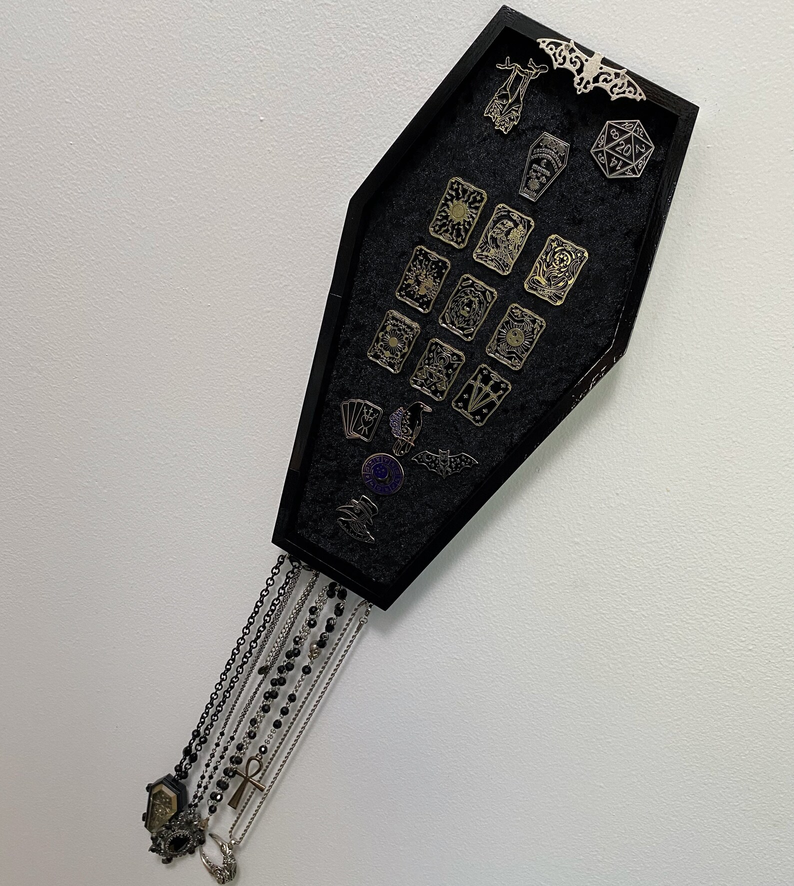 Coffin Pin Board, Black Coffin Bedroom Decor, 12 Inch Pin Board With ...