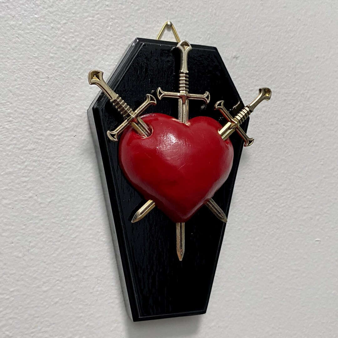 Three of Swords Tarot Card Sculpture: Gothic Coffin Decor - Etsy