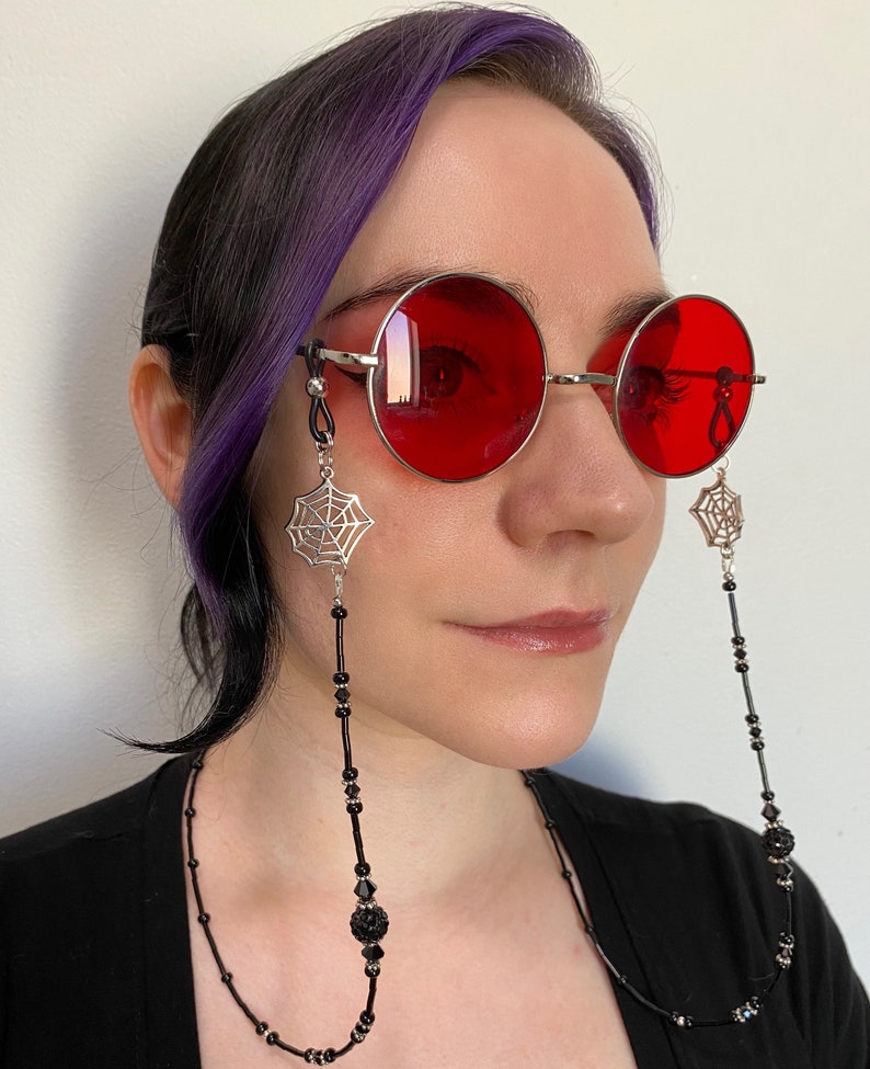 Black Mass Gothic Eyeglass Chain, Spider Eye-glass Chain, Gothic ...