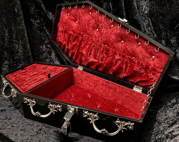 Vampire Coffin Jewelry Box, 18inch Gothic Coffin Jewelry Box, Ring Tray ...