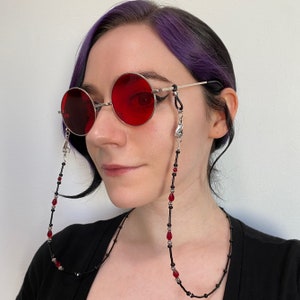 Gothic Blood Drop Eyeglass Chain, Vampire Eyeglass Chain, Gothic ...
