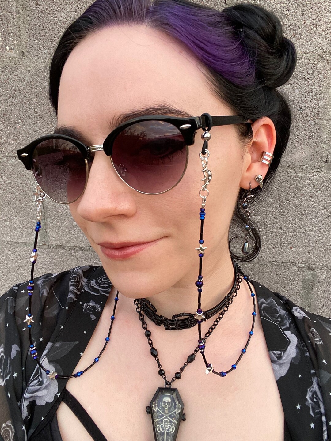 Starry Night Eyeglass Chain, Constellation Eyeglass Chain, Space Witch ...