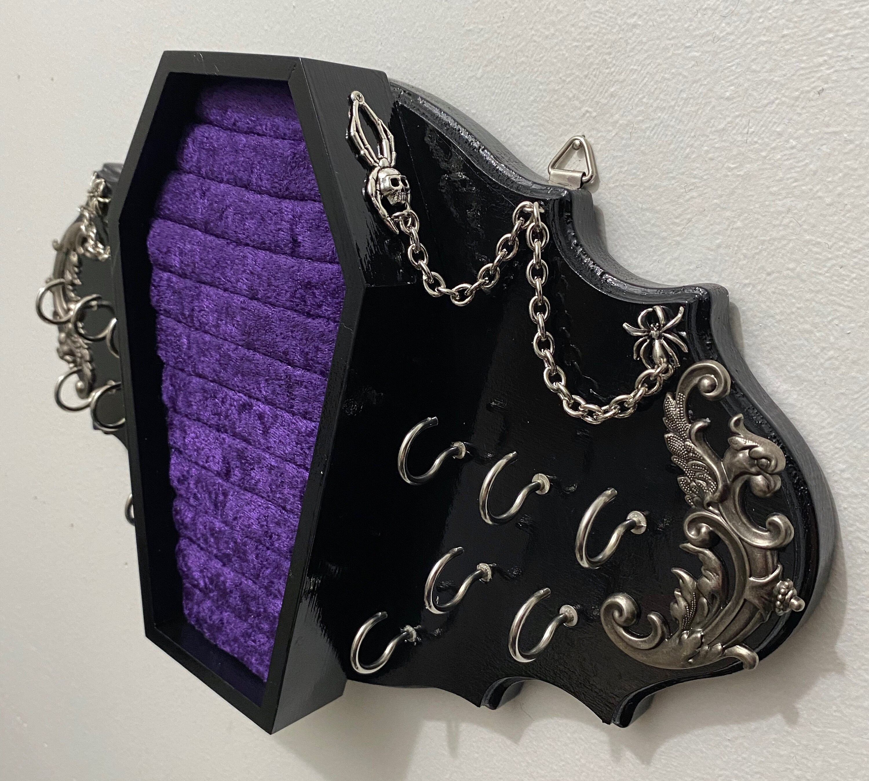 Coffin Plaque Jewelry Organizer, Victorian Gothic Plaque Wall-hanger ...