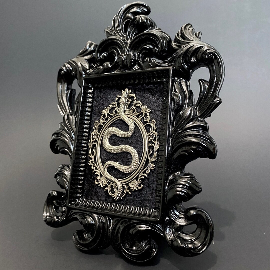 Framed Serpent, Gothic Faux Taxidermy, Lilith, Gothic Snake, Black ...