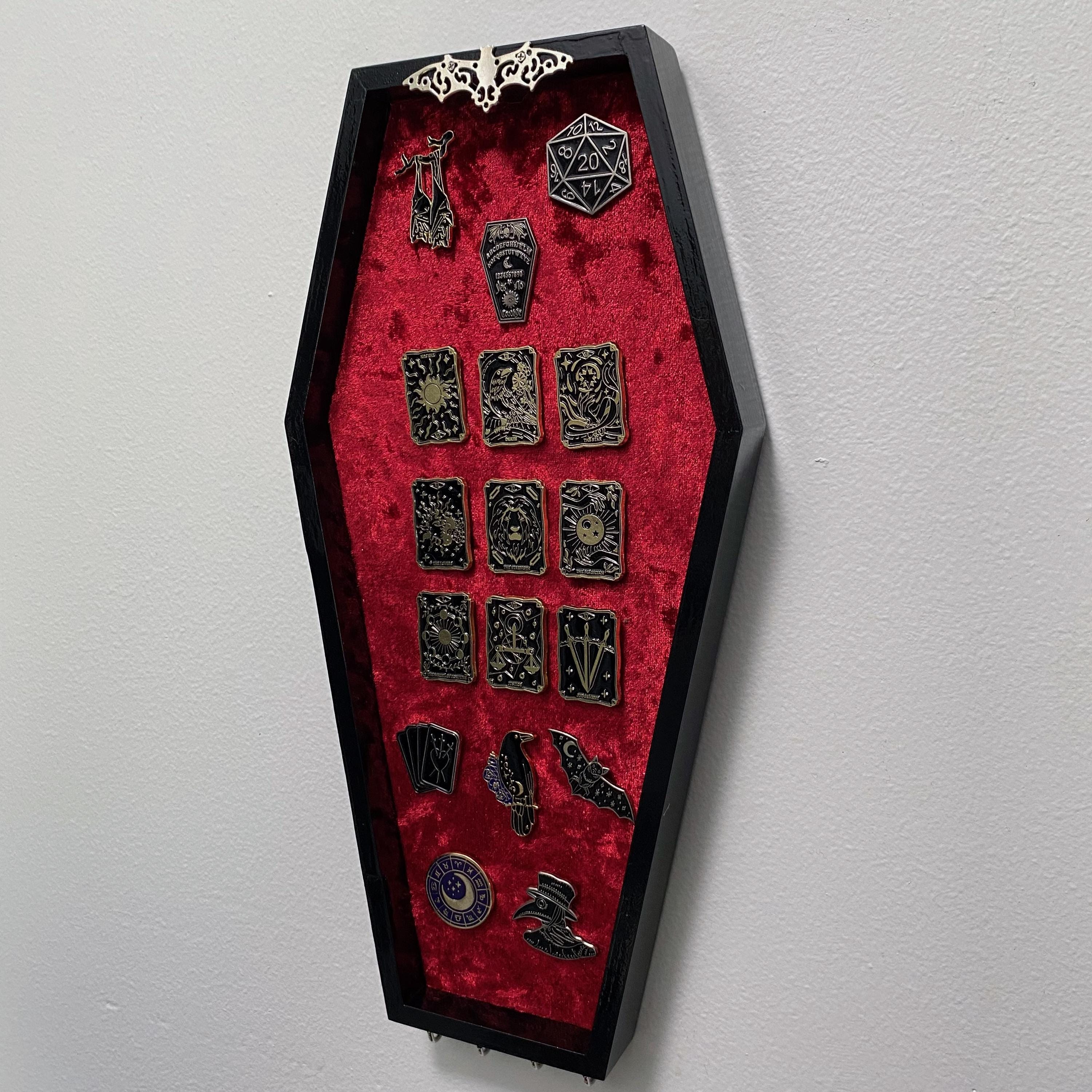 Coffin Pin Board, Black Coffin Bedroom Decor, 12 Inch Pin Board With ...