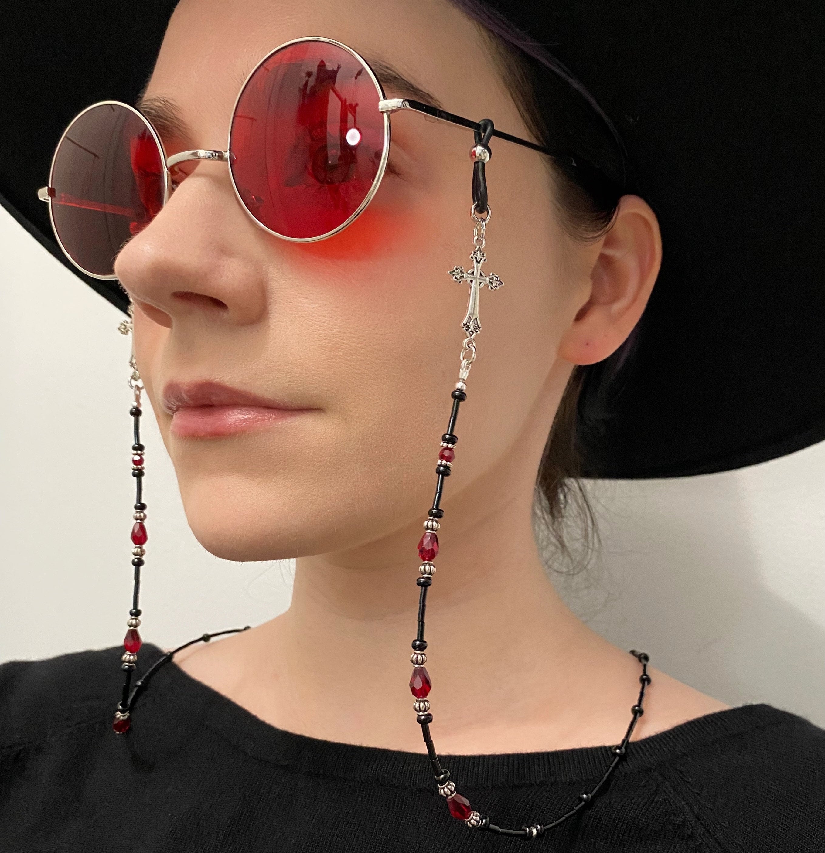 Gothic Blood Drop Eyeglass Chain, Vampire Eyeglass Chain, Gothic ...